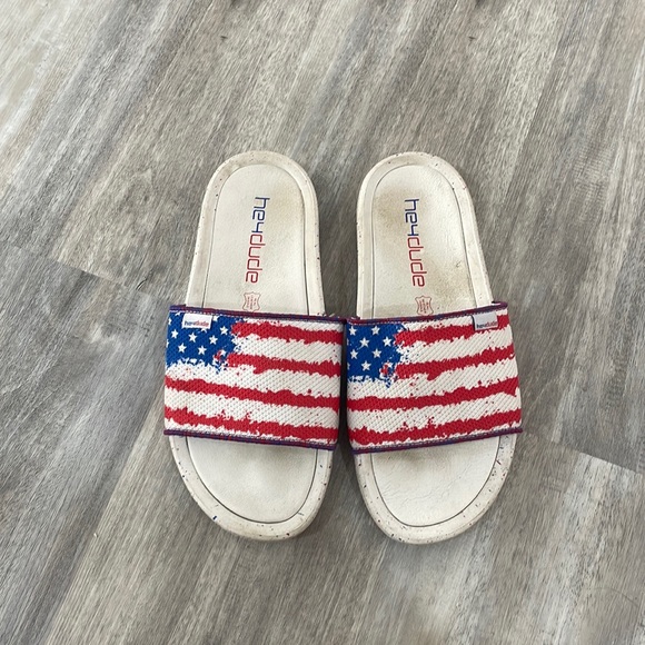 Hey Dude | Shoes | Hey Dude American Flag Slides | Poshmark